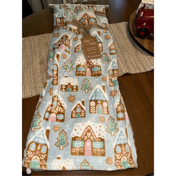 No Brand | Holiday | Christmas Plush Blanket Throw 6 X 70 Gingerbread ...